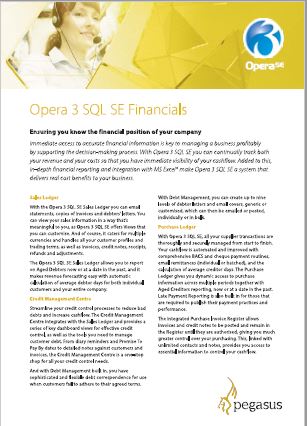Opera 3 SQL SE Financials - deansplc.co.uk