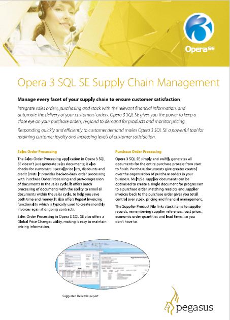 Opera 3 SQL SE Supply Chain - deansplc.co.uk